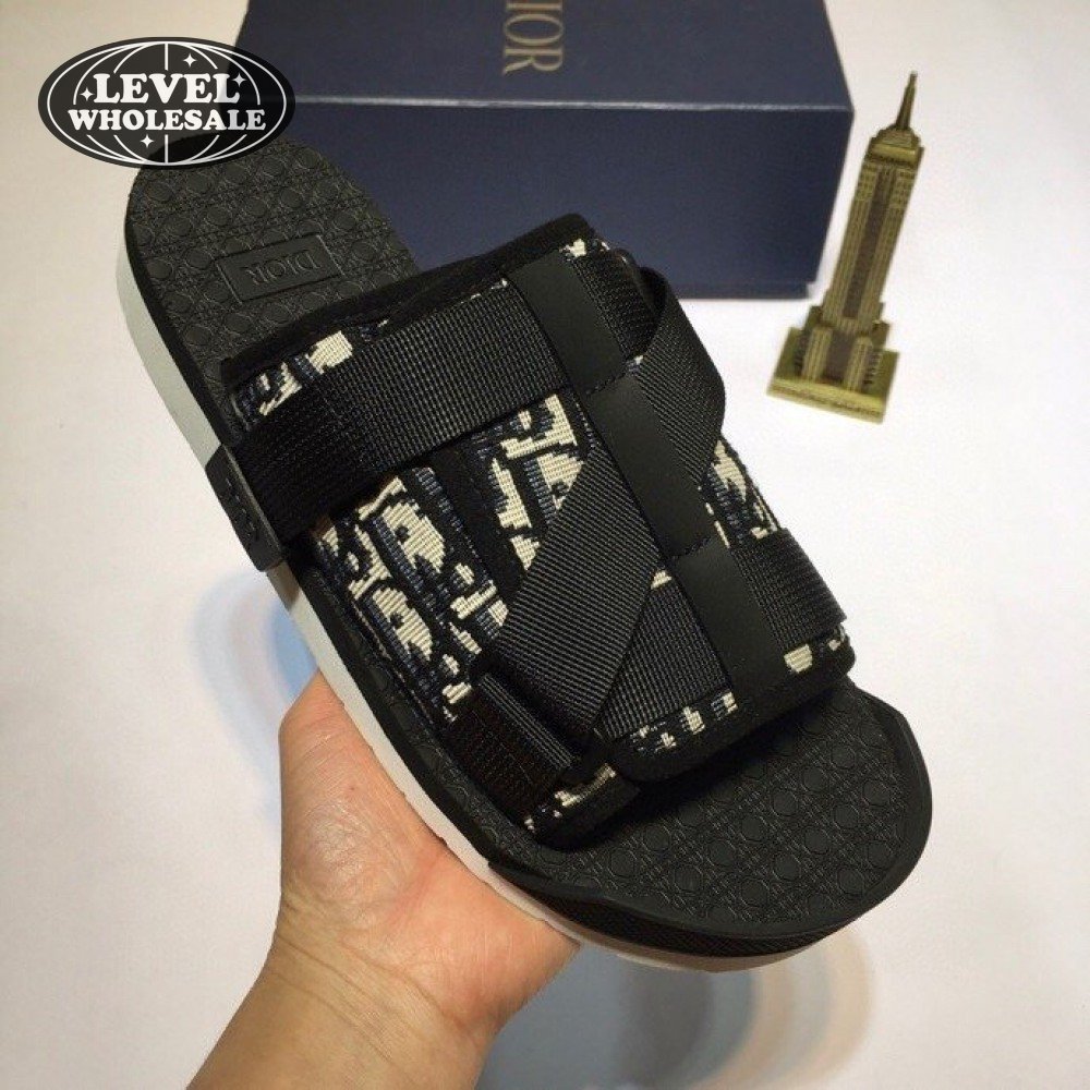 DIOR ALPHA SANDAL BEIGE AND BLACK DIOR OBLIQUE JACQUARD - CD93 ...